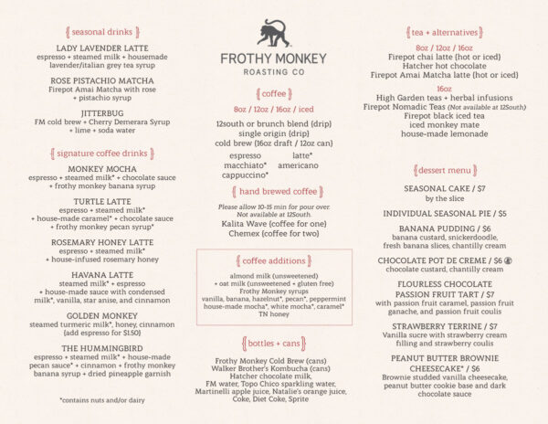Frothy Monkey Food + Drinks | Frothy Monkey