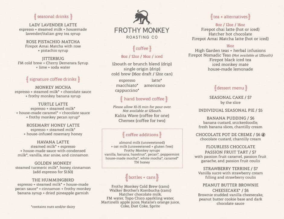 Frothy Monkey Food + Drinks | Frothy Monkey