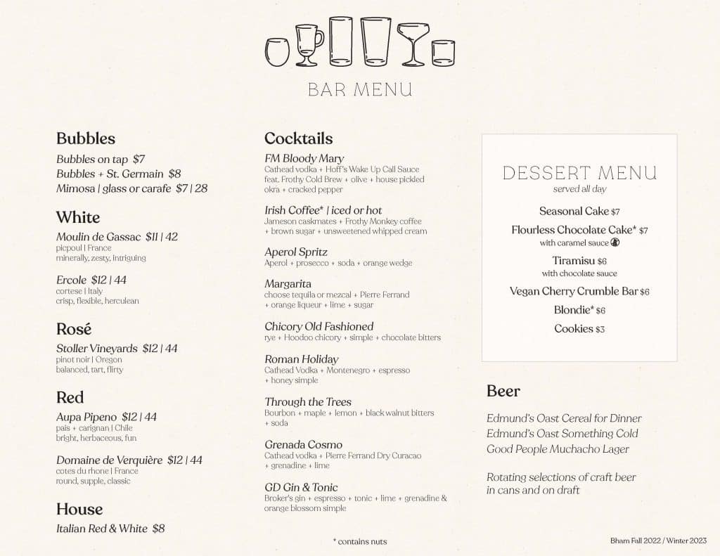 Frothy Monkey Food & Drink Menus – Frothy Monkey