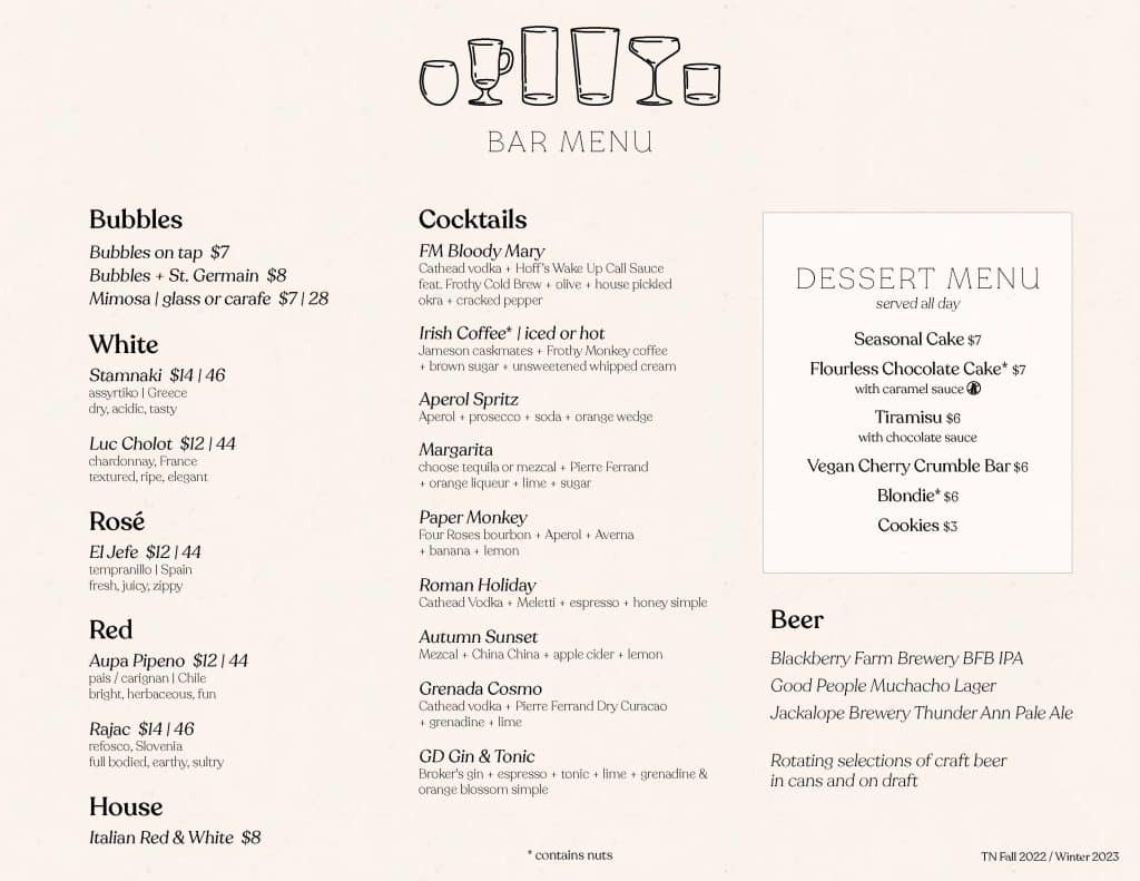 Frothy Monkey Food & Drink Menus – Frothy Monkey