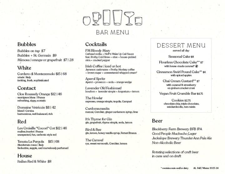 Frothy Monkey Food & Drink Menus – Frothy Monkey