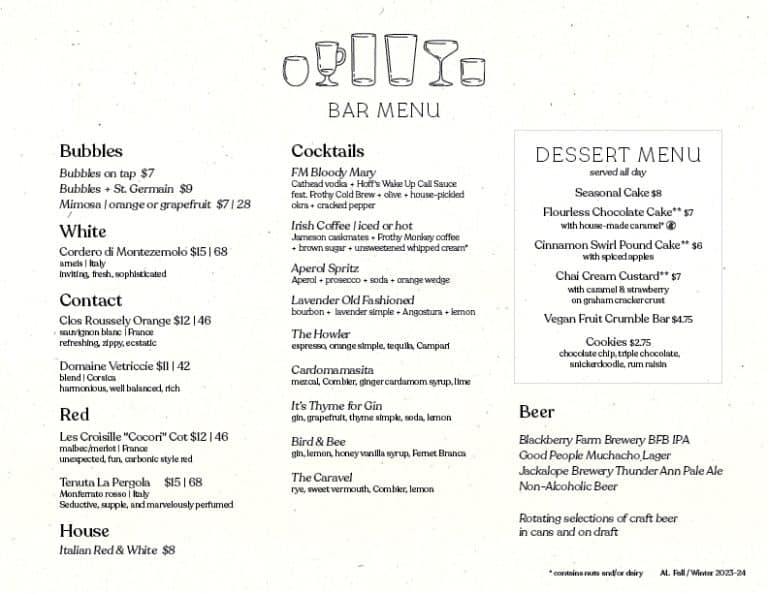 Frothy Monkey Food & Drink Menus – Frothy Monkey