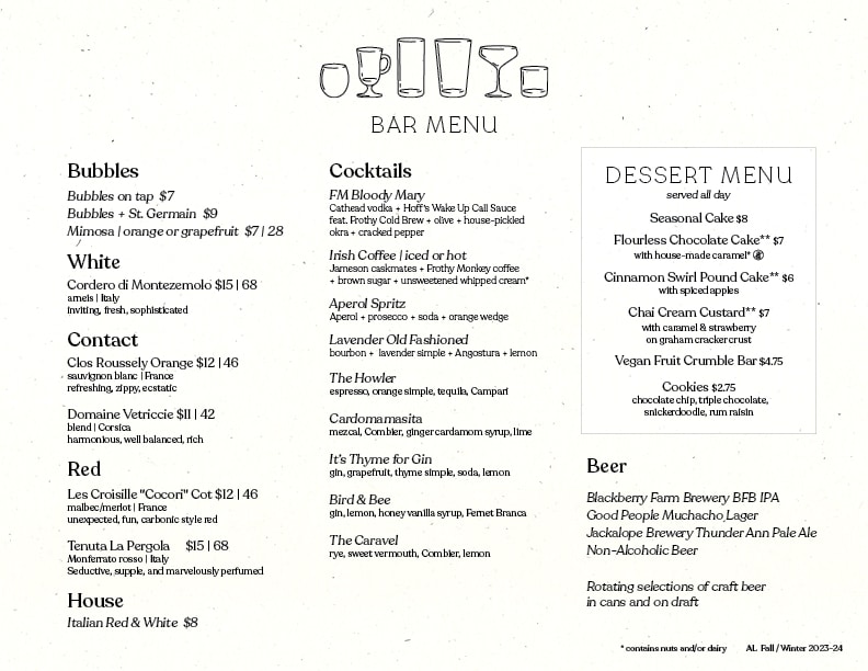 Frothy Monkey Food & Drink Menus – Frothy Monkey